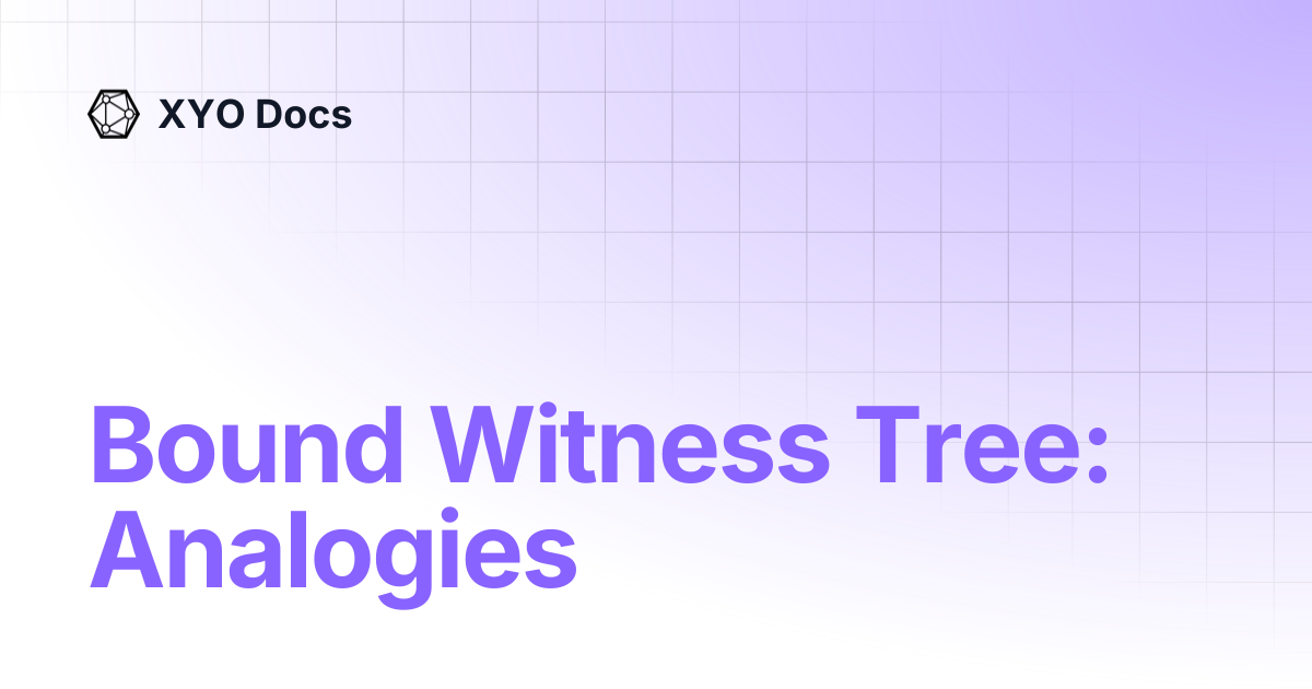 Bound Witness Tree: Analogies | XYO Docs